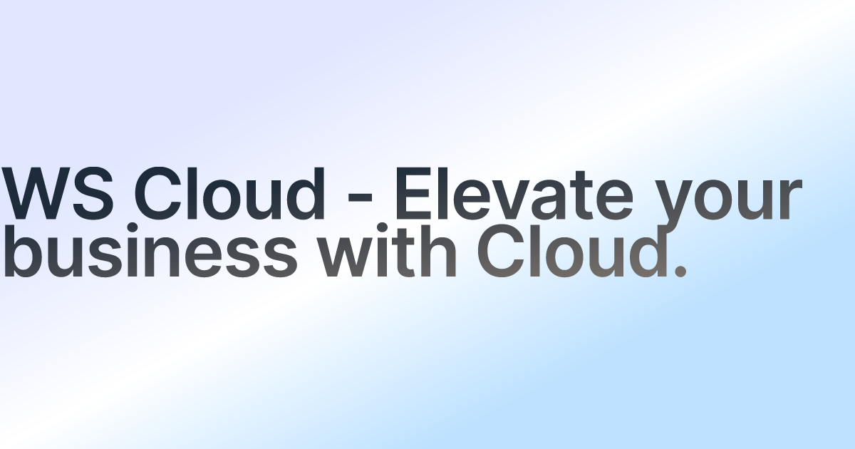 Ws Cloud Cloud Computing Consulting And Implementation